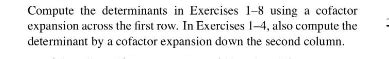 Solved Compute The Determinants In Exercises Using A Chegg Com