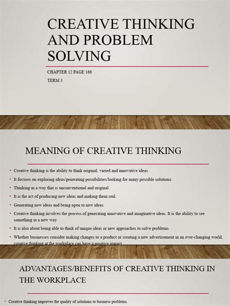 Creative Thinking And Problem Solving Pdf Creativity Brainstorming