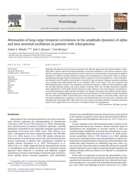 Pdf Attenuation Of Long Range Temporal Correlations In The Amplitude