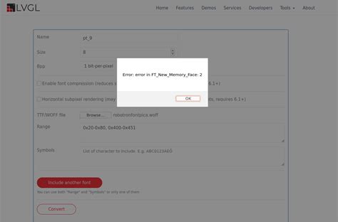 Error In Fontconverter Bug Archived Lvgl Forum