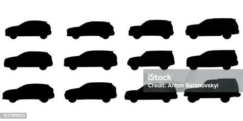 12가지 실루엣 유형의 Suv 자동차가 벡터 측면 보기로 설정되어 있습니다 낙서 컬렉션 개체 그룹에 대한 스톡 벡터 아트 및 기타 이미지 Istock
