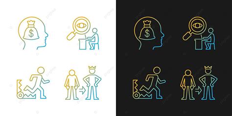 Conjunto De ícones De Gradiente Para Motivação Extrínseca No Modo Claro