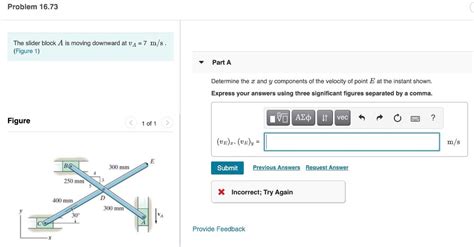 Solved Problem The Slider Block A Is Moving Downward Chegg Com
