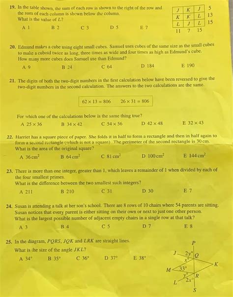 Solved In The Table Shown The Sum Of Each Row Is Shown Chegg Com