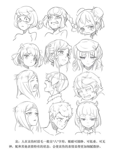 【绘画素材】各种面部表情画法参考合集，画表情僵硬木讷的宝子有福啦！ 哔哩哔哩