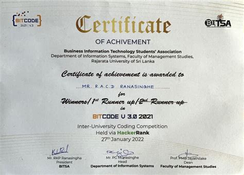 Chathura Ranasinghe On Linkedin 1strunnerup