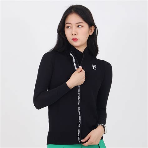 여성골프웨어 여름골프조끼 레터링 풀집업 냉감 베스트 지니골프