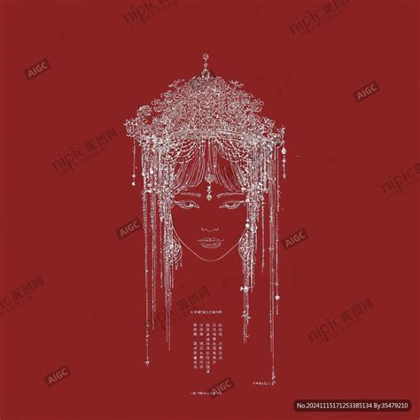Ai创作图彝族女孩线稿 中式新娘插画 凤冠插画 流苏凤冠 七凤流苏凤冠 凤冠霞帔 武则天剪纸 赫哲族女孩线稿 锡伯族女孩线稿 古代凤冠霞帔 侗族线稿 黎族女孩线稿 达斡尔族女孩线稿 白描彝族