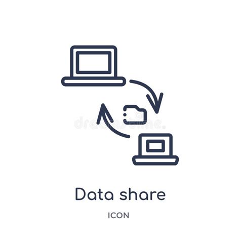 Linear Data Share Icon From Internet Security And Networking Outline Collection Thin Line Data