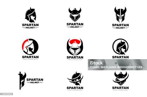 스파르타 로고 벡터 바이킹 야만용사 전쟁 헬멧 디자인 제품 브랜드 일러스트 레이 션 0명에 대한 스톡 벡터 아트 및 기타 이미지 0명 3차원 형태 검 Istock
