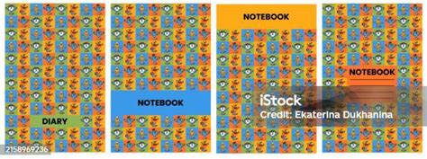 백 스쿨 컬러풀한 노트와 다이어리 커버 사각형에 복고풍 그루비 캐릭터 학교로 돌아 가기 교육 개념 현대 펑키 벡터 일러스트 레이 션 2000년에 대한 스톡 벡터 아트 및