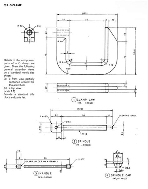 91 G Clamp Details Of The Component Parts Of A G Clamp Are Given Draw