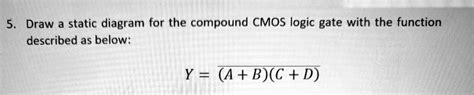 Solved Draw A Static Diagram For The Compound Cmos Logic Gate With The Function Described As