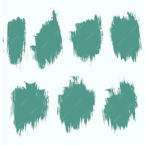 그런 지 질감 파란색 배너 페인트 브러시 스트로크 상자 배경 프리미엄 벡터