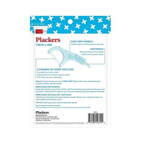 Plackers Twin Line Whitening Flosser 75 Count Medorna