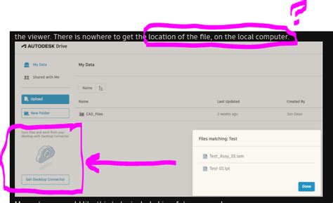 Autodesk Drive Should Display The Location Of The File You Searched For Autodesk Community