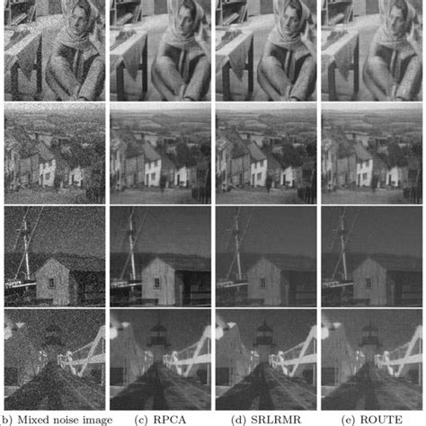 Comparison Of Image Denoising Results Of Rpca Route Srlrmr And Download Scientific Diagram