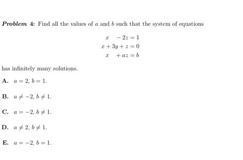 Solved Problem 4 Find All The Values Of A And B Such That Chegg Com