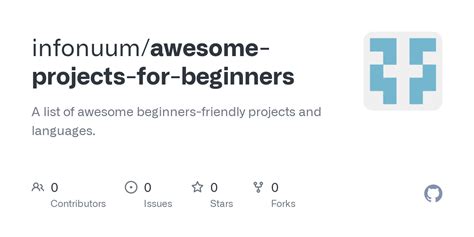 Github Infonuumawesome Projects For Beginners A List Of Awesome Beginners Friendly Projects