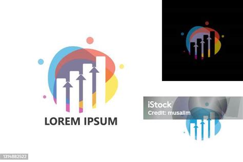 다채로운 통계 로고 템플릿 디자인 벡터 엠블럼 디자인 개념 창조적 인 기호 아이콘 0명에 대한 스톡 벡터 아트 및 기타 이미지