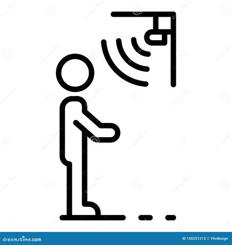 Guard Motion Sensor Icon Outline Style Stock Vector Illustration Of Glyph Angle 150251213