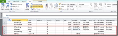 Setting Up Resources In MS PROJECT 2010 Budget Resource And Detailed Resource Information