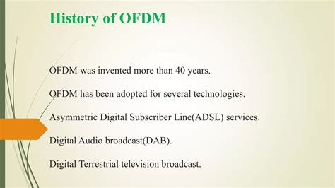 Orthogonal Frequency Division Multiplexingofdm Pptx