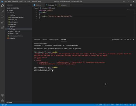 My Hellocpp Compiled And Printed But I Still Got Red Errors Showing