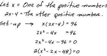 OpenAlgebra Com Free Algebra Study Guide Video Tutorials Applications Involving Quadratic