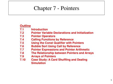 chapter 7 pointers outline 7 1 introduction ppt download