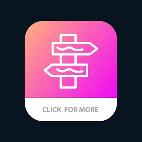 Index Navigation Road Mobile App Button Android And Ios Line Version Stock Vector