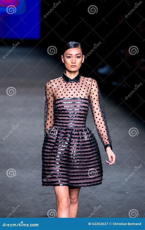 Xiaomeng Huang Model Walks The Runway For The Escorpion Collection Editorial Photography