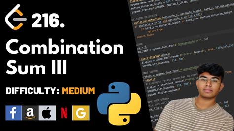 Combination Sum Iii Leet Code 216 Theory Explained Python Code Youtube