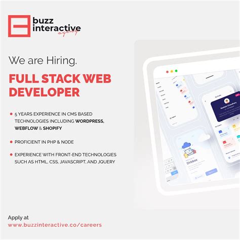 Buzz Interactive On Linkedin Job Title Full Stack Web Developer Job