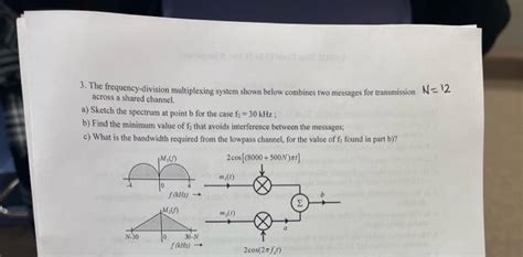 Solved 3 The Frequency Division Multiplexing System Shown