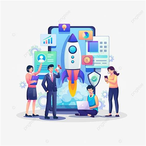 Rocket Startup Launch Vector Hd Images Startup Project Mobile Development Team Rocket Takes Off