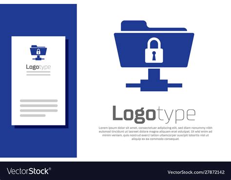 Blue Ftp Folder And Lock Icon Isolated On White Vector Image