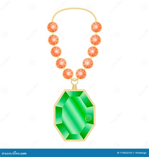 Peridot Necklace Mockup Realistic Style Stock Vector Illustration Of Gemini Gemstone 119522153