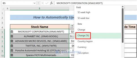 How Do You Automatically Update Stock Prices In Excel 3 Easy Methods