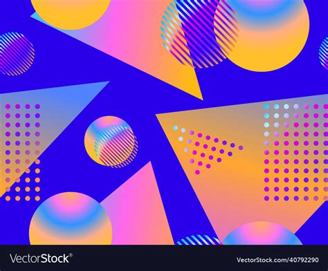 Seamless Pattern With Gradient Geometric Shapes Vector Image