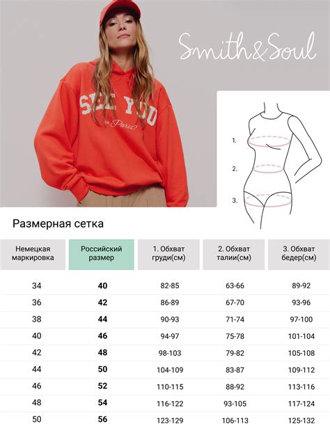 Таблица размеров Smithandsoul модная одежда для стильных и уверенных в себе женщин