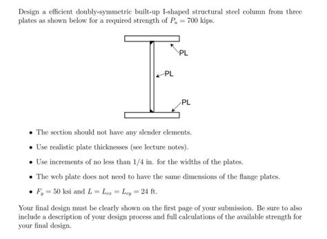 Solved Design A Efficient Doubly Symmetric Built Up I Shaped