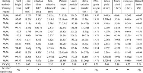 Effect Of Interaction Between Planting Method And Weeding Regime On Download Table