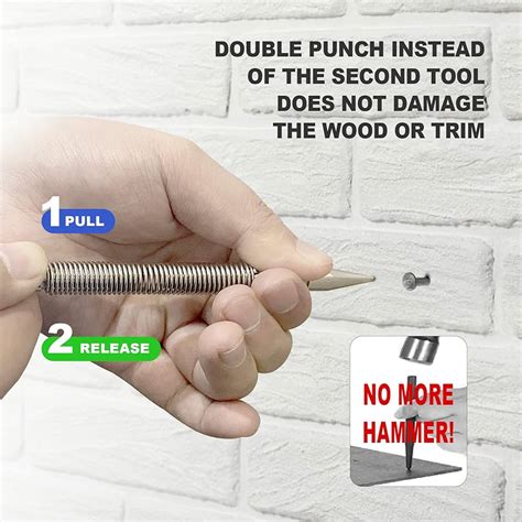 Hammerless Punch Set Nail Set And Hinge Pin Tool Dual Head Nail Punch