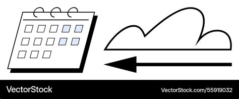 Calendar With Highlighted Dates And Arrow Moving Vector Image
