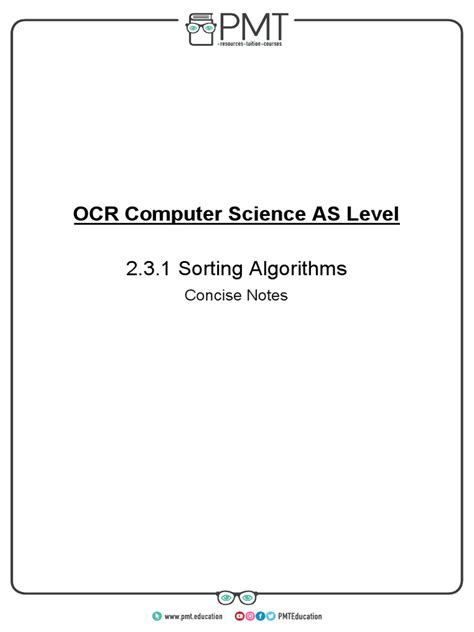 233 Sorting Algorithms 3 Pdf Software Engineering Computer Science