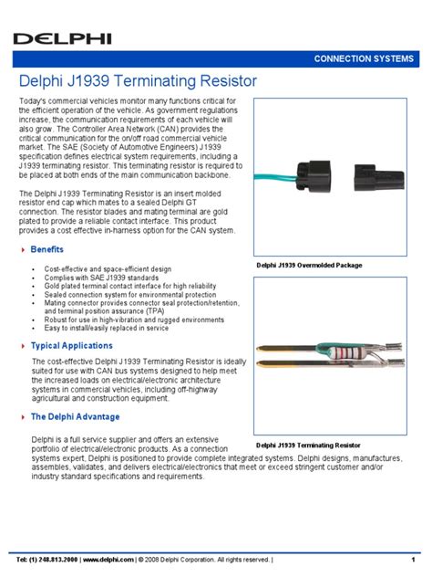 Delphi Electrical Connector Resistor