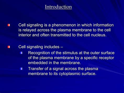 Signal Transduction Process Ppt Biological Sciences Science