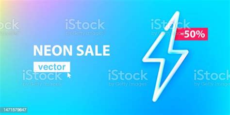 플래시 판매 배너 템플릿입니다 네온 라인으로 만든 벼락 빨간 리본에 백분율 기호가 있는 3d 현실적인 번개 3차원 형태에 대한