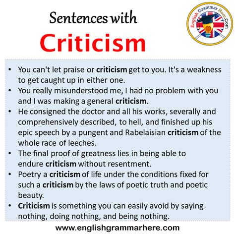 Sentences With Criticism Criticism In A Sentence In English Sentences